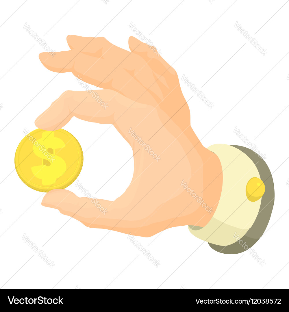 Coin icon cartoon style Royalty Free Vector Image