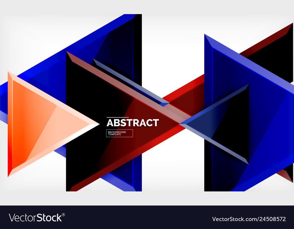 Flying triangles composition geometric background Vector Image