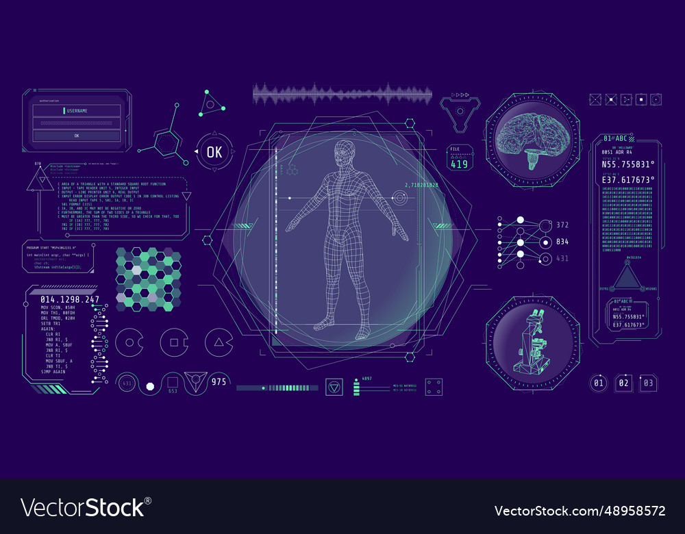 Hud interface design for decoding big data Vector Image Hud interface design for decoding big data Vector Image