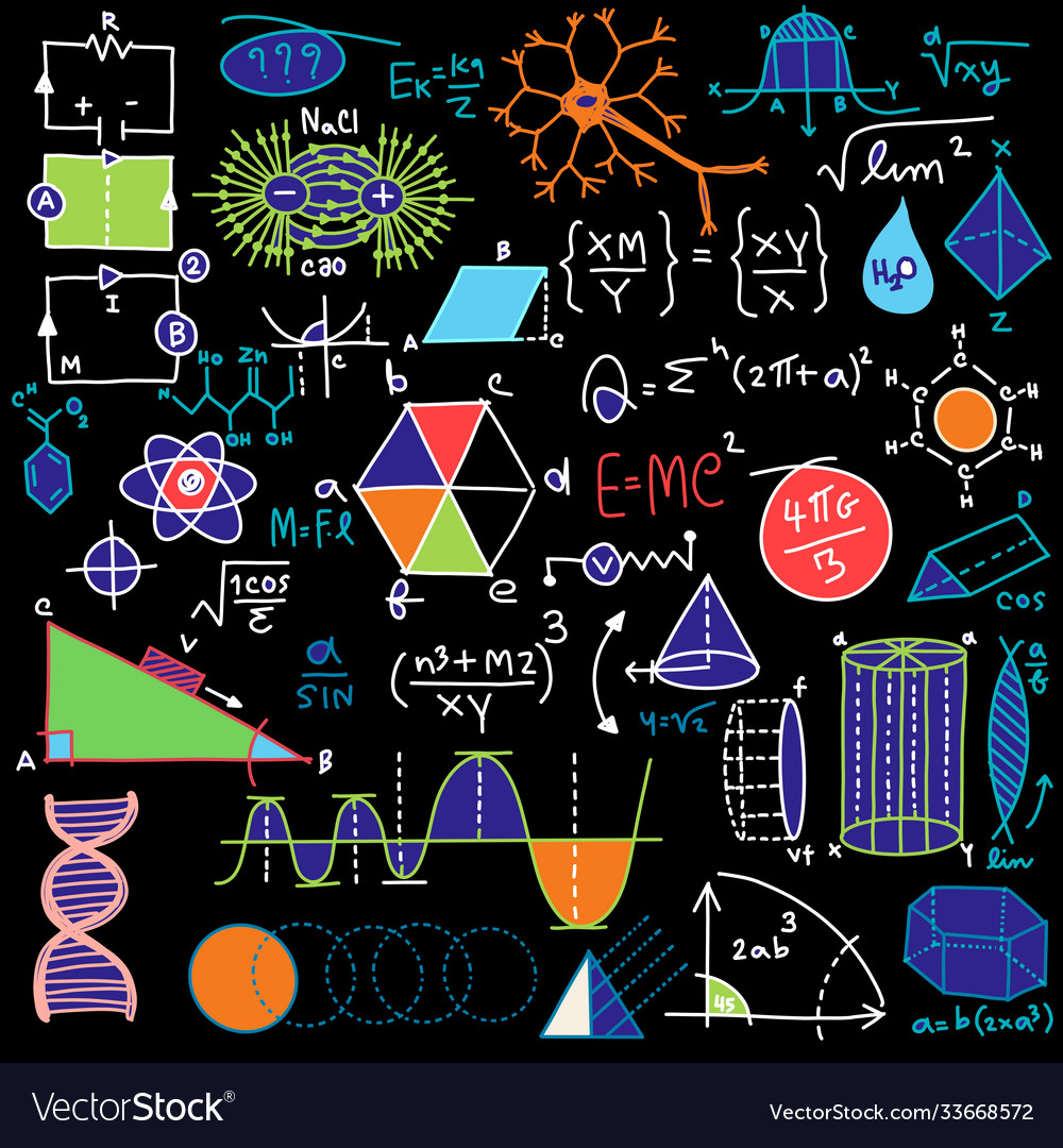 Mathematical scientific pattern with geometry Vector Image