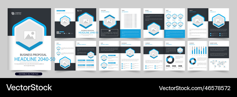 Modern business proposal magazine template Vector Image