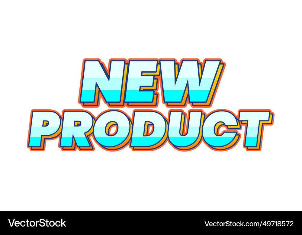 New product text effect in white blue color Vector Image