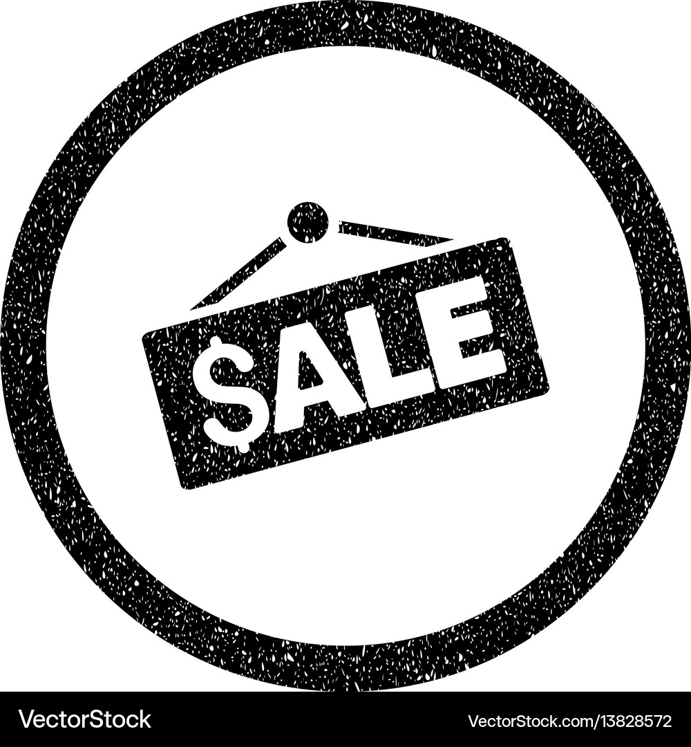 Sale signboard rounded icon rubber stamp Vector Image