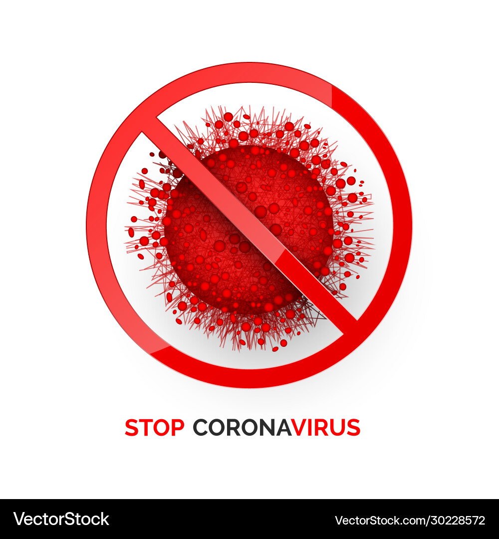 Stop corona virus infection medicine warning Vector Image