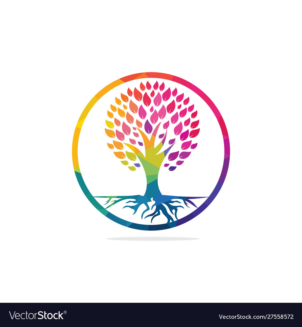 Tree roots logo design Royalty Free Vector Image