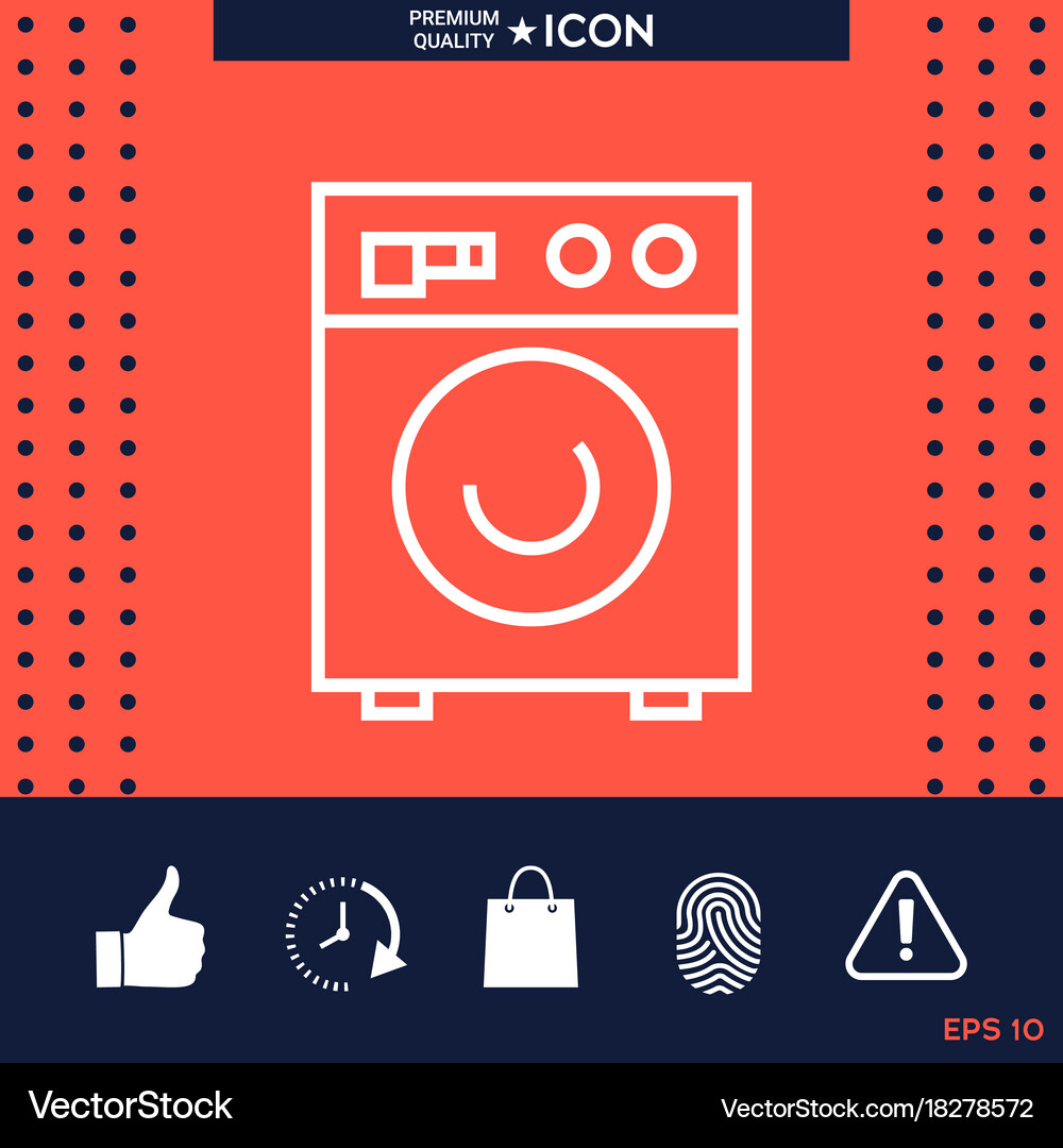 Washing machine linear icon Royalty Free Vector Image