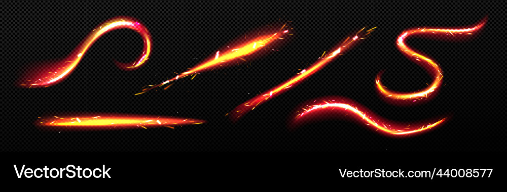 Abstract fire lines with sparks bright glow Vector Image