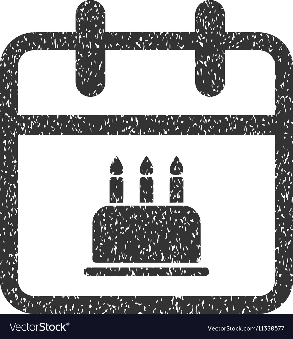 Birthday Calendar Page Grainy Texture Icon Vector Image Birthday Calendar Page Grainy Texture Icon Vector Image