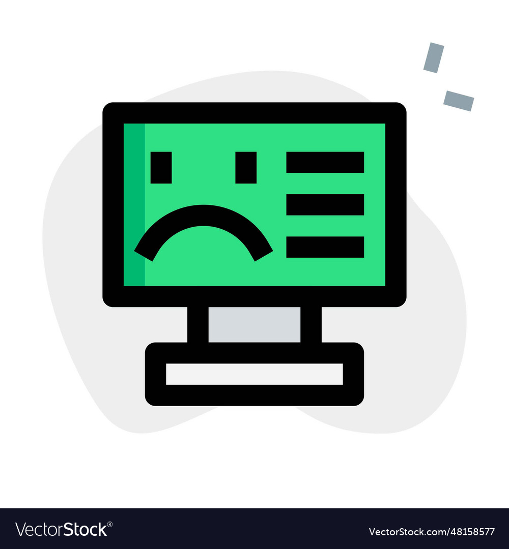 Blue screen critical error message displayed Vector Image