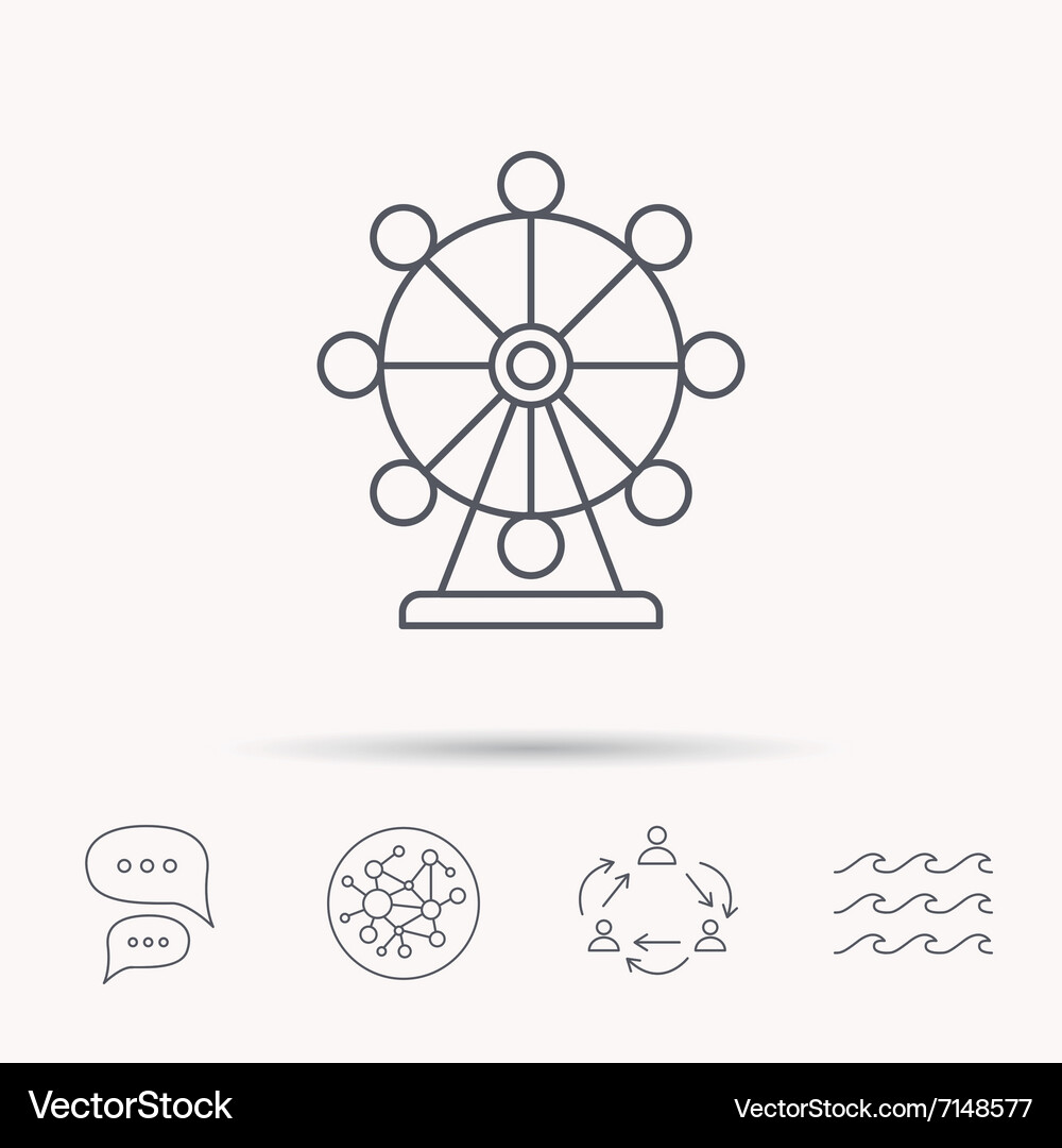 Ferris wheel icon Entertainment park sign Vector Image