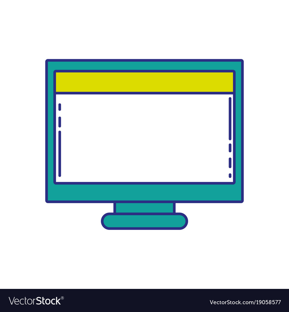 Full color computer technology with screen and Vector Image