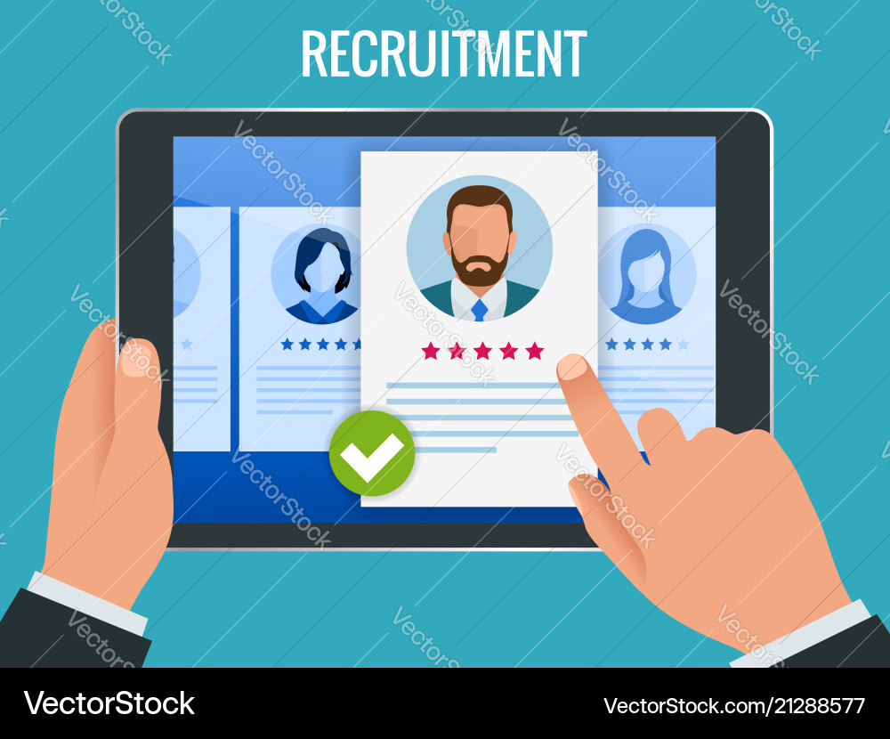 Hiring and recruitment concept for web page Vector Image