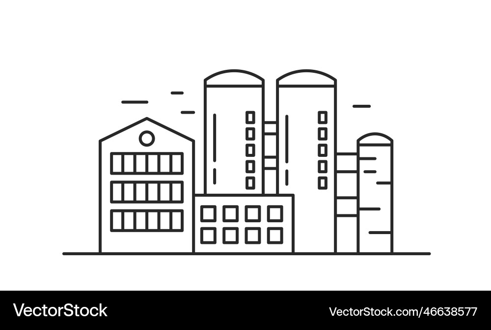 Industrial manufacture building Royalty Free Vector Image