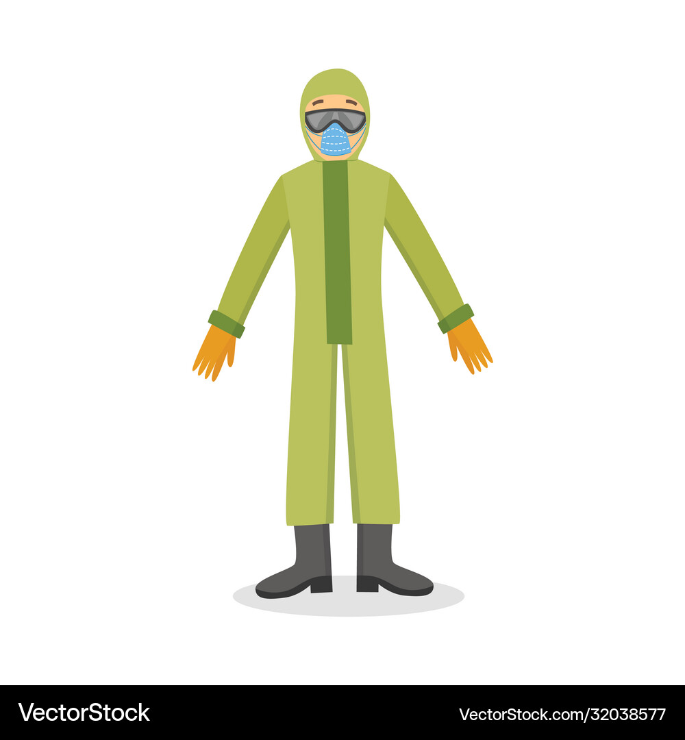 Man in protective chemical suit with helmet Vector Image