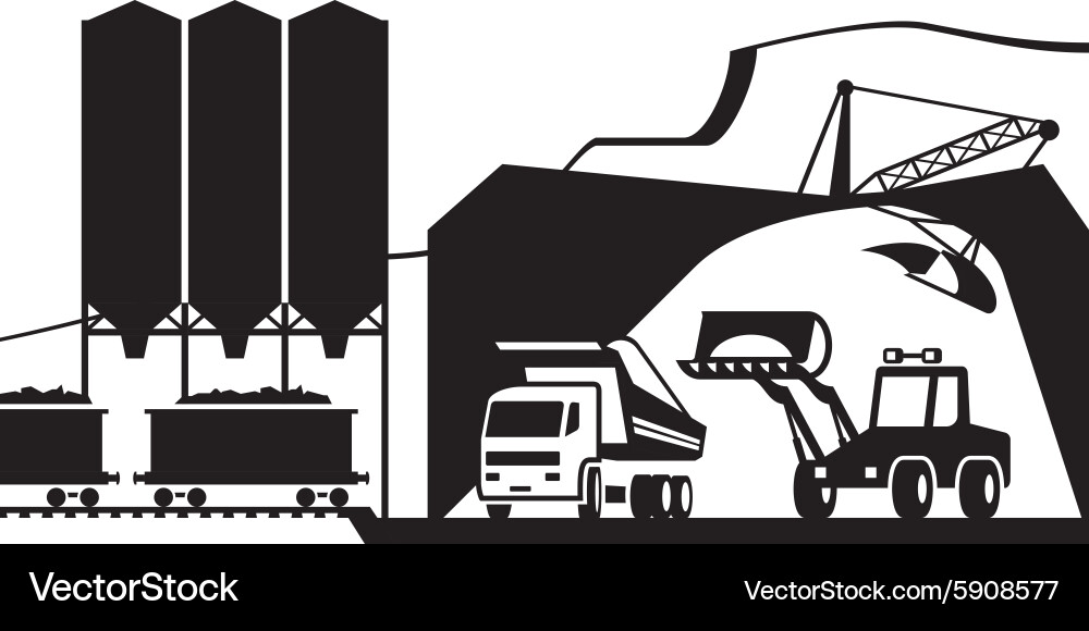 Quarry for extraction stone gravel and sand Vector Image