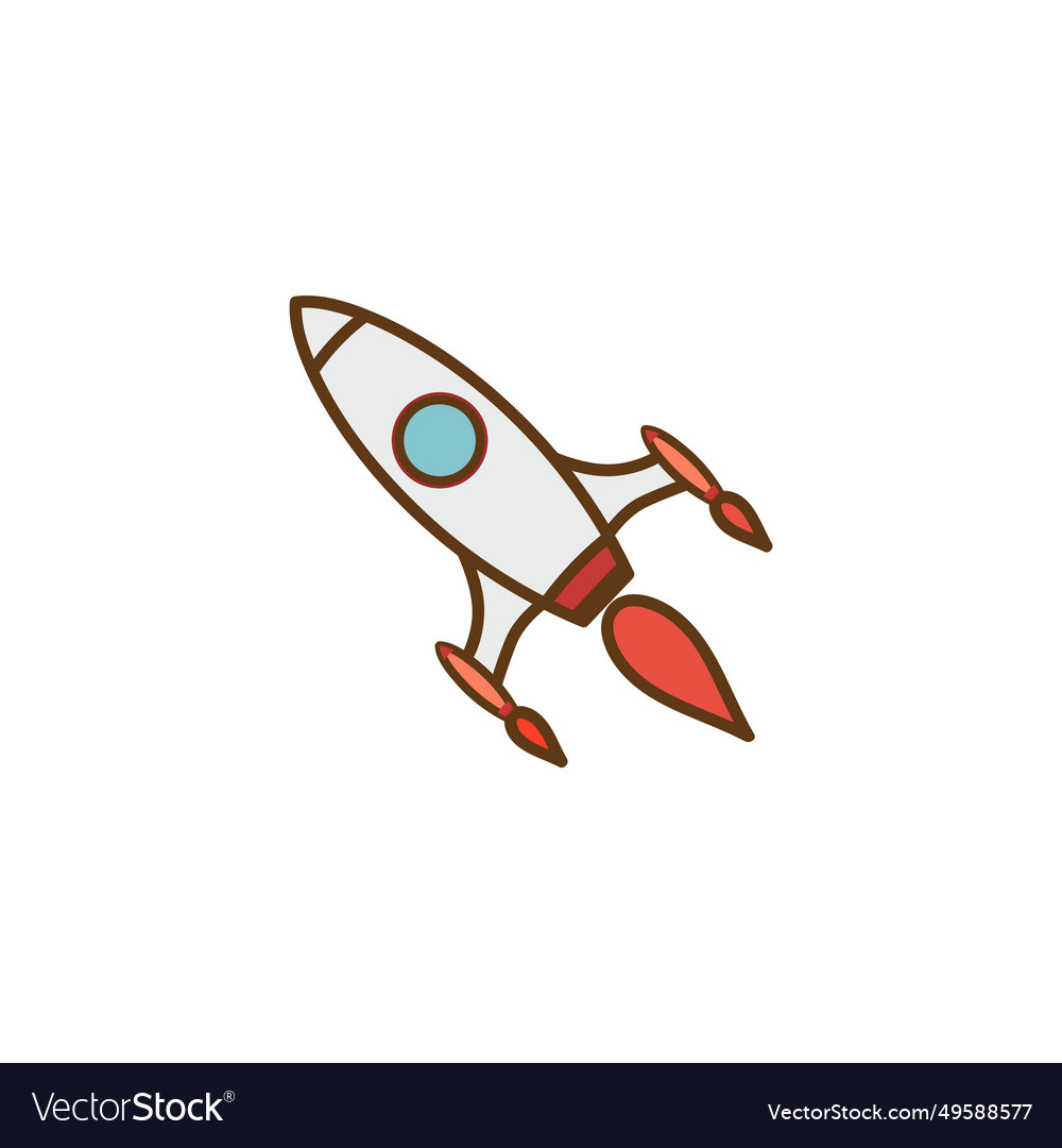 Rocket launch icon isolated Royalty Free Vector Image