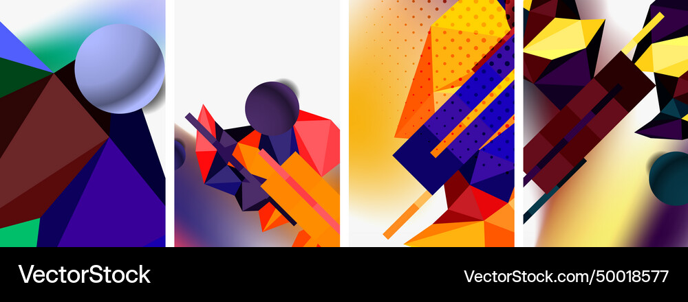 Set of geometric abstract composition with spheres