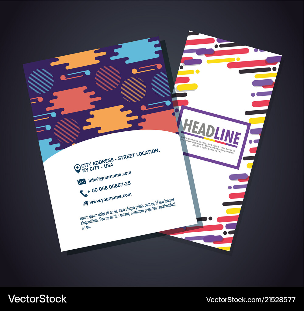 Set postcards with figures geometrics and colors Vector Image