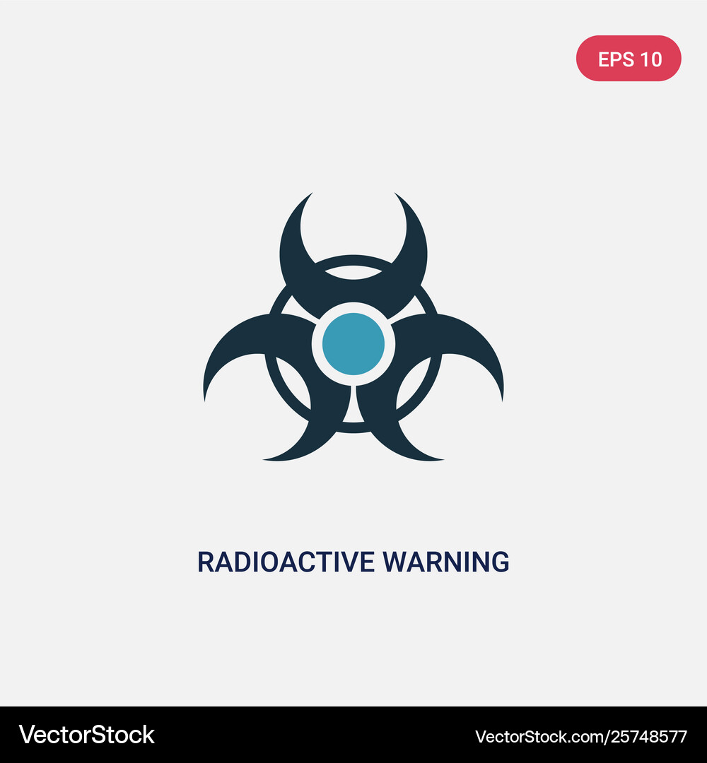 Two color radioactive warning icon from signs Vector Image