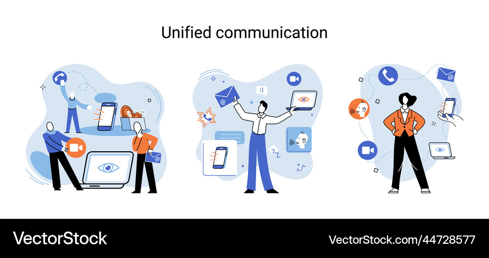 Unified communication metaphor social media Vector Image