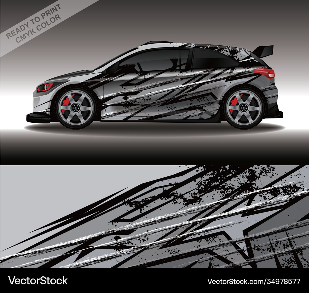 Wrap car decal design custom livery race rally Vector Image