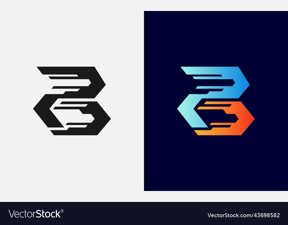 Abstract initial letter b logo design with modern Vector Image