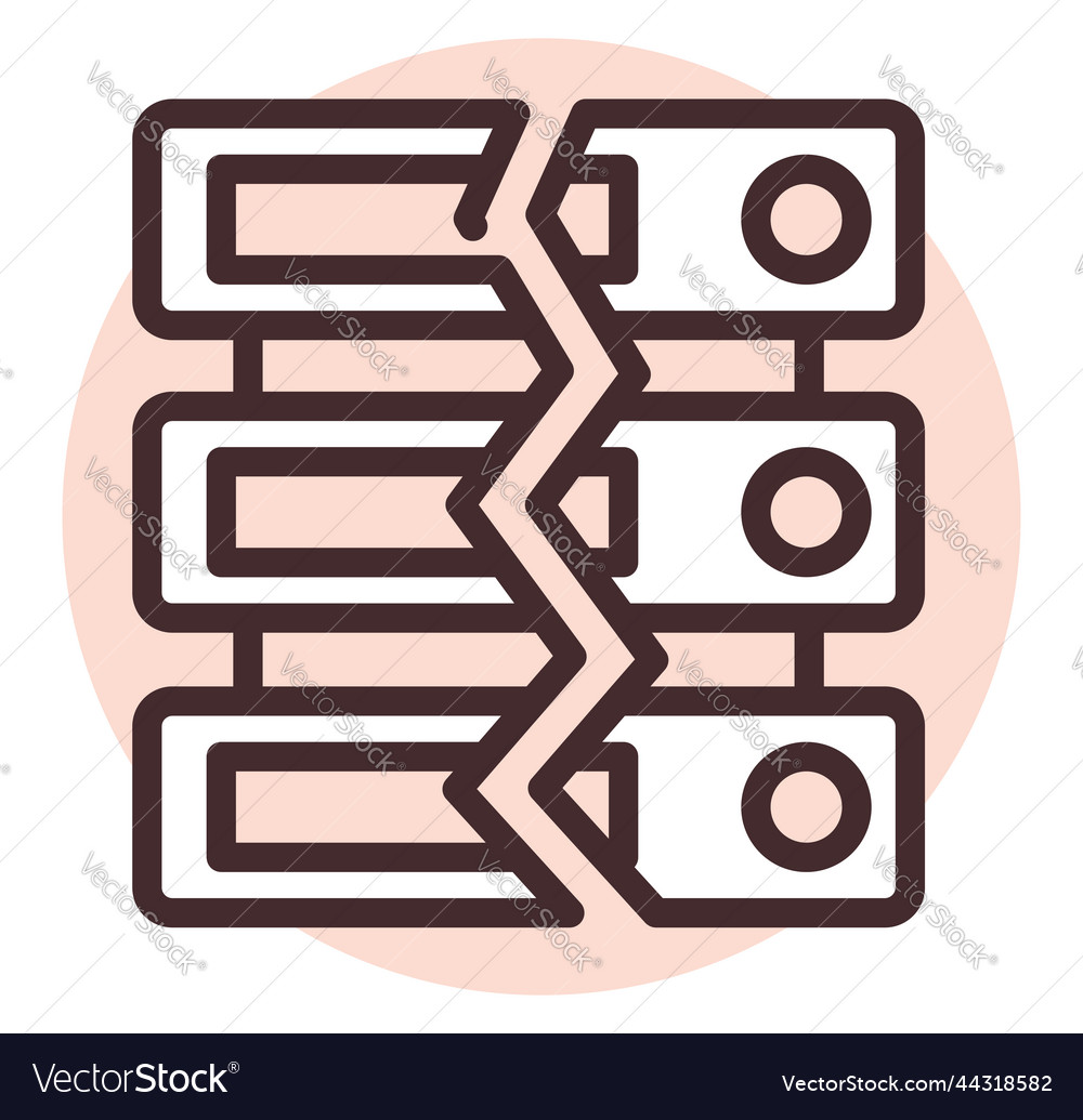 Cyber cloud broken data on white background Vector Image Cyber cloud broken data on white background Vector Image