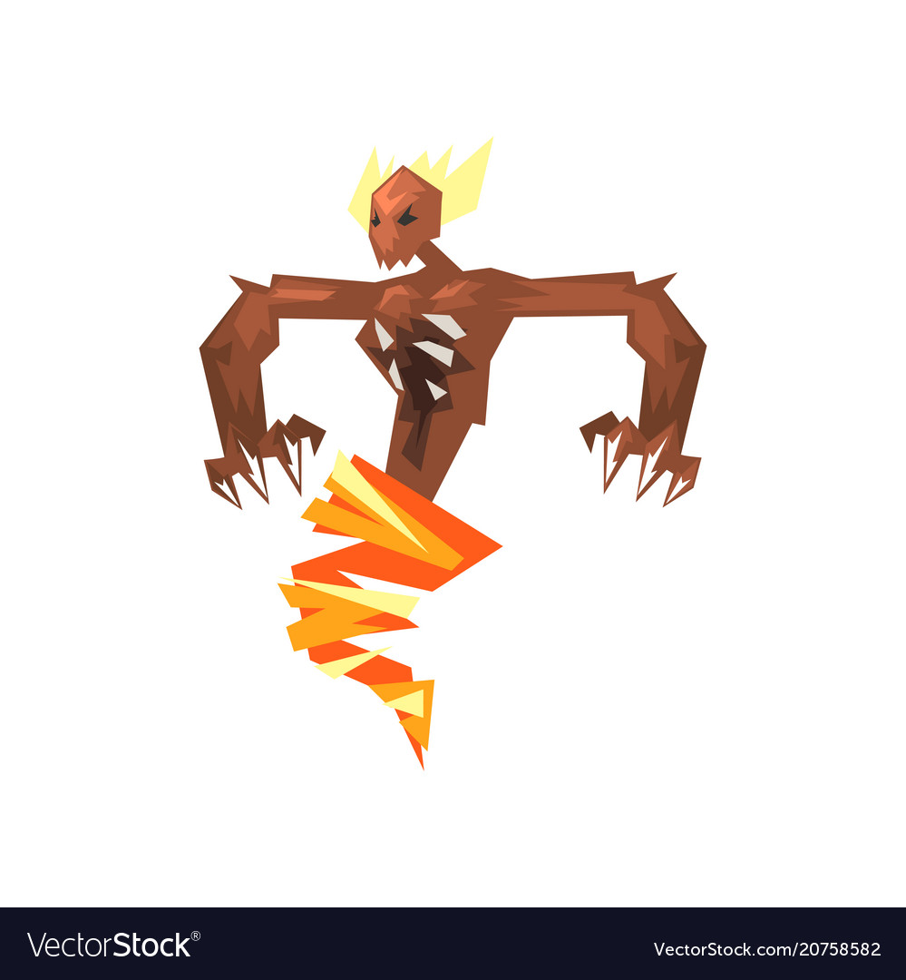 Fiery monster devil character Royalty Free Vector Image