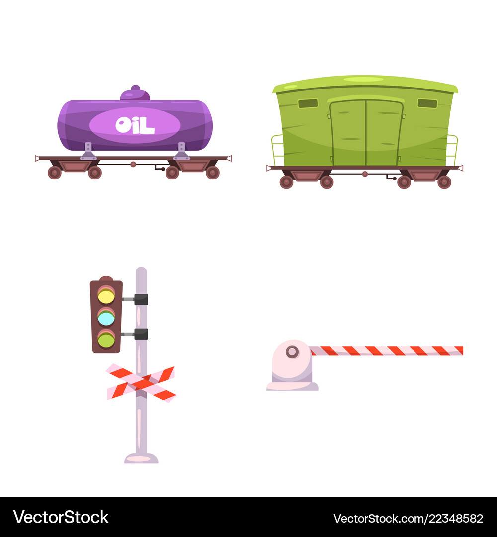 Isolated object of train and station icon set Vector Image