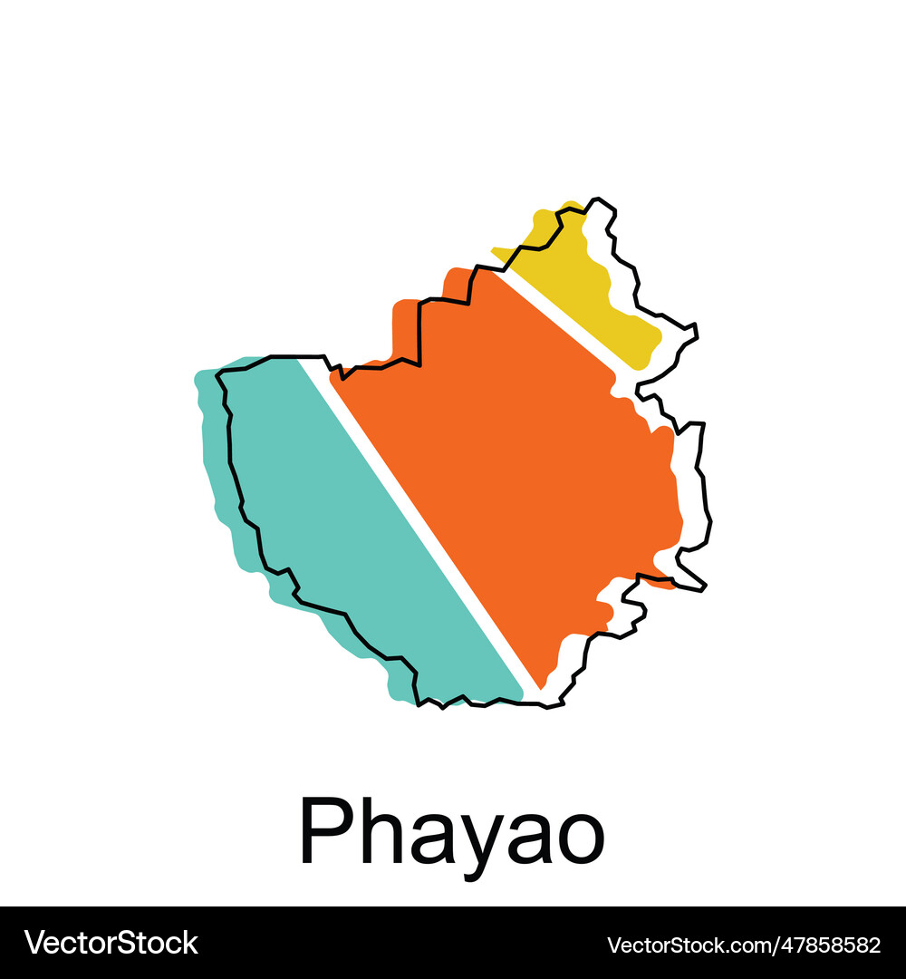 Map of phayao design template national borders Vector Image