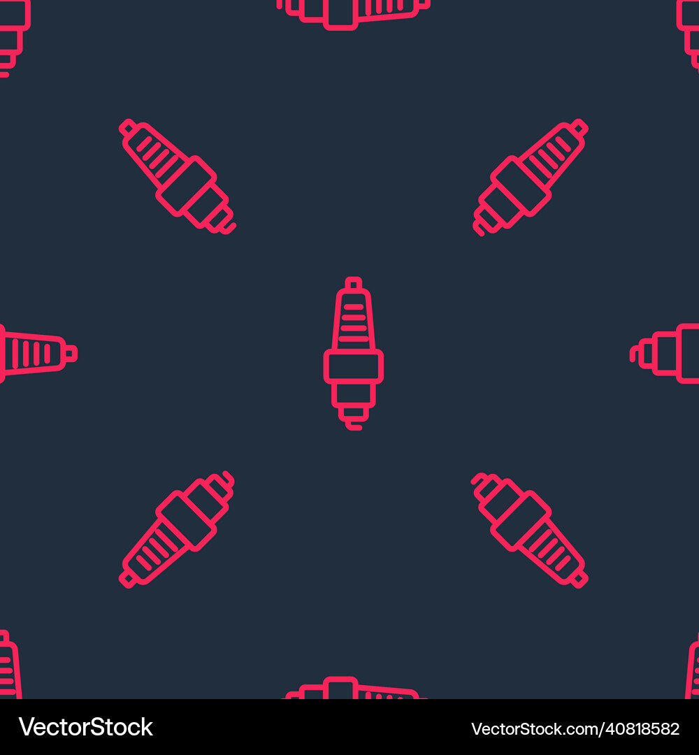 Red line car spark plug icon isolated seamless Vector Image