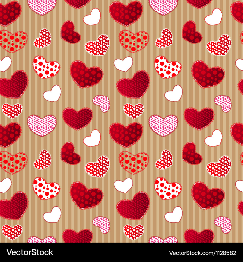 Red vintage love valentines day seamless pattern Vector Image