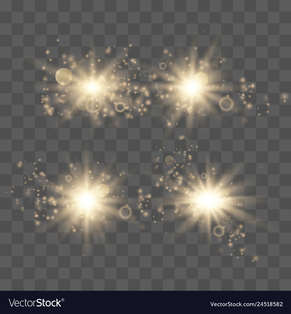 Set of glowing lights Royalty Free Vector Image