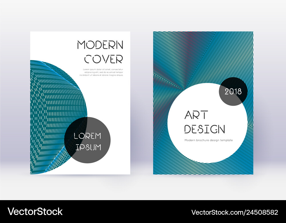 Trendy cover design template set red abstract lin Vector Image