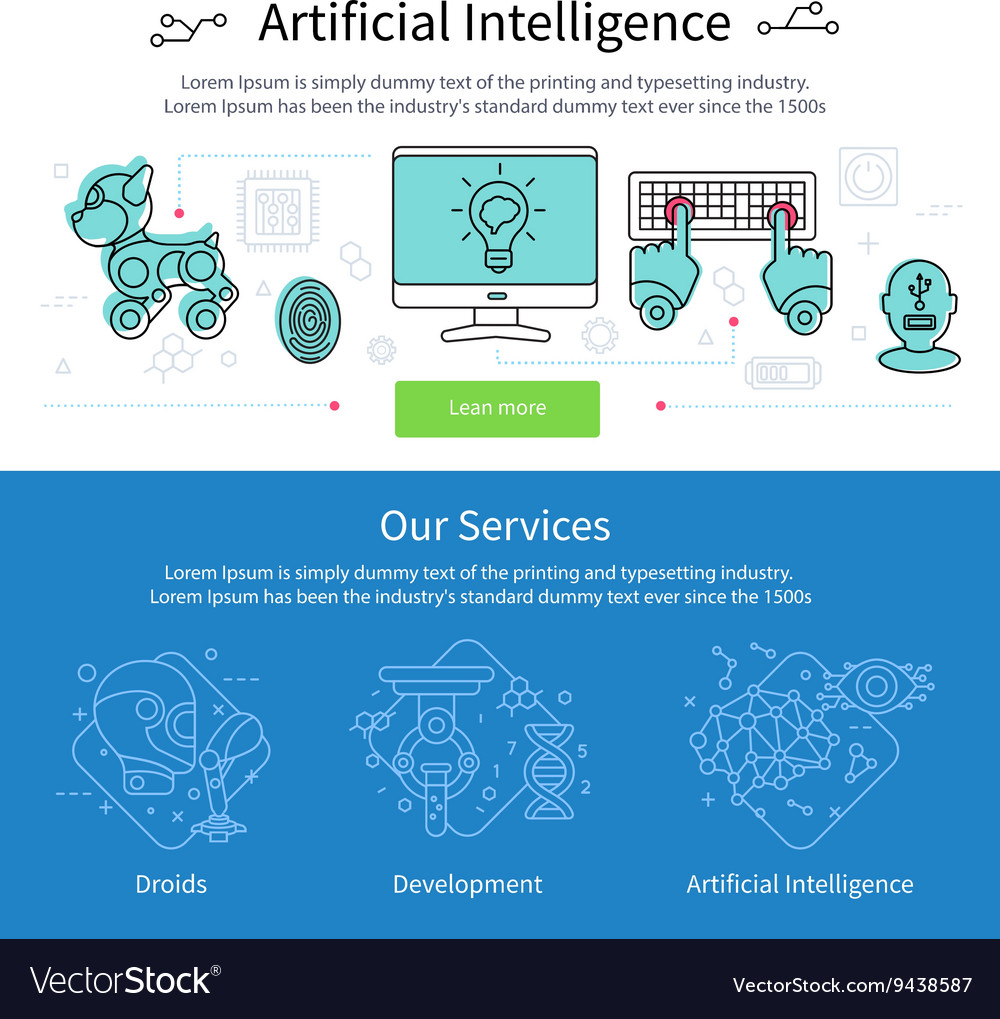 Artificial Intelligence Banner Set Royalty Free Vector Image