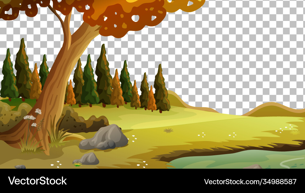 Blank nature scene landscape on transparent Vector Image