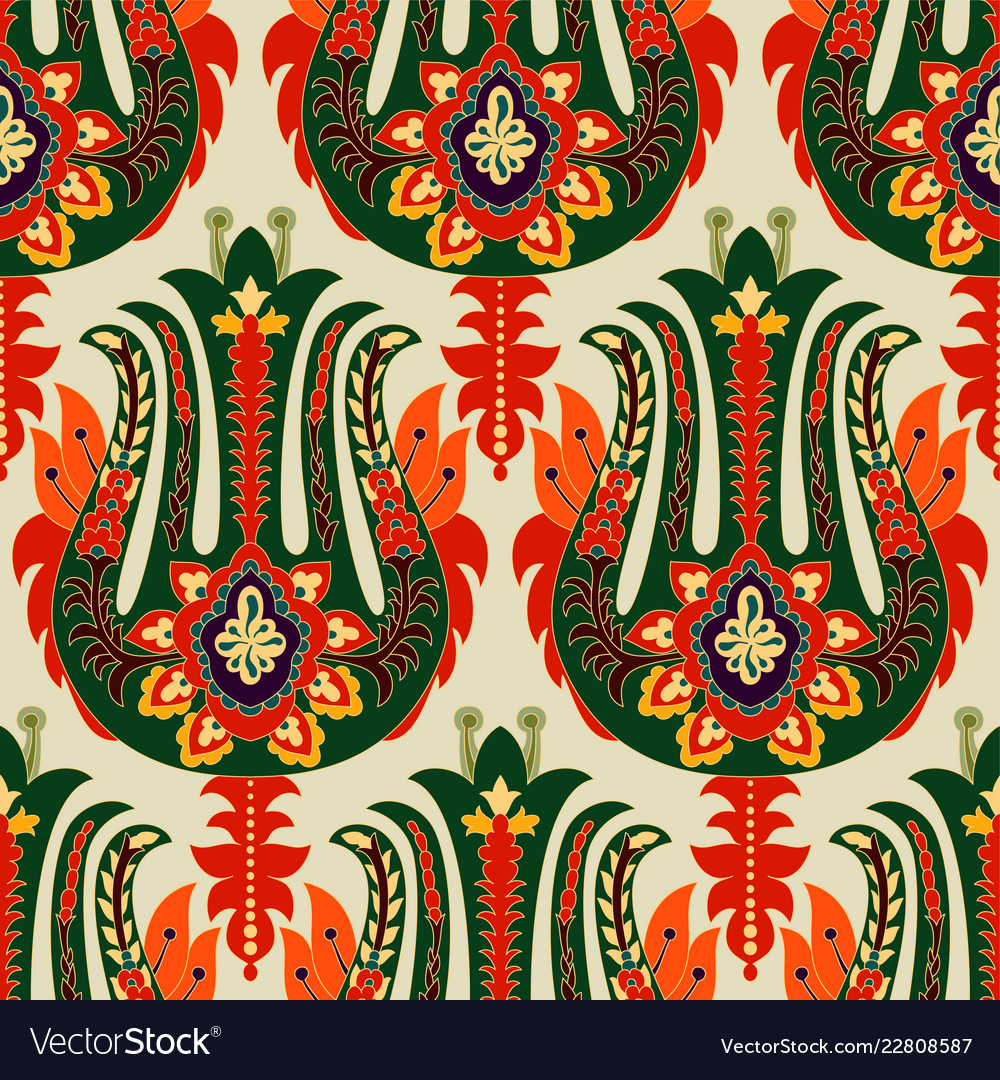 Colorful seamless paisley pattern decorative Vector Image Colorful seamless paisley pattern decorative Vector Image
