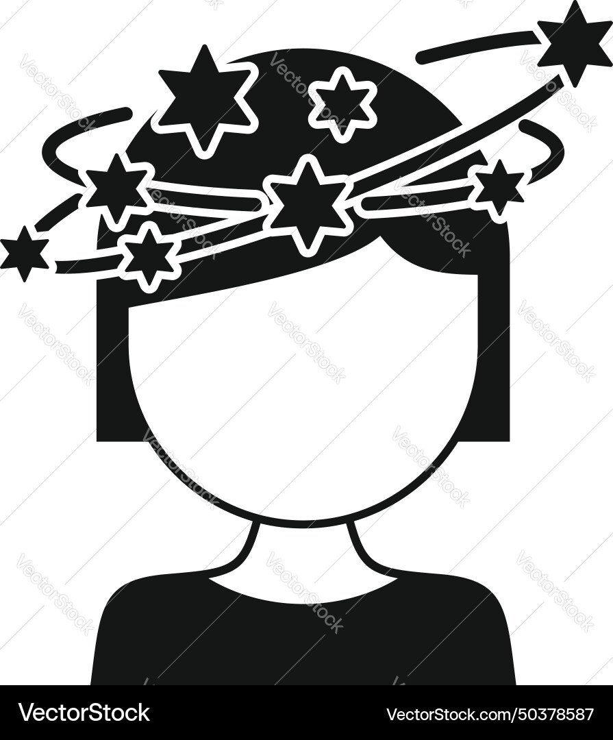 Dizzy head icon simple vertigo health Royalty Free Vector