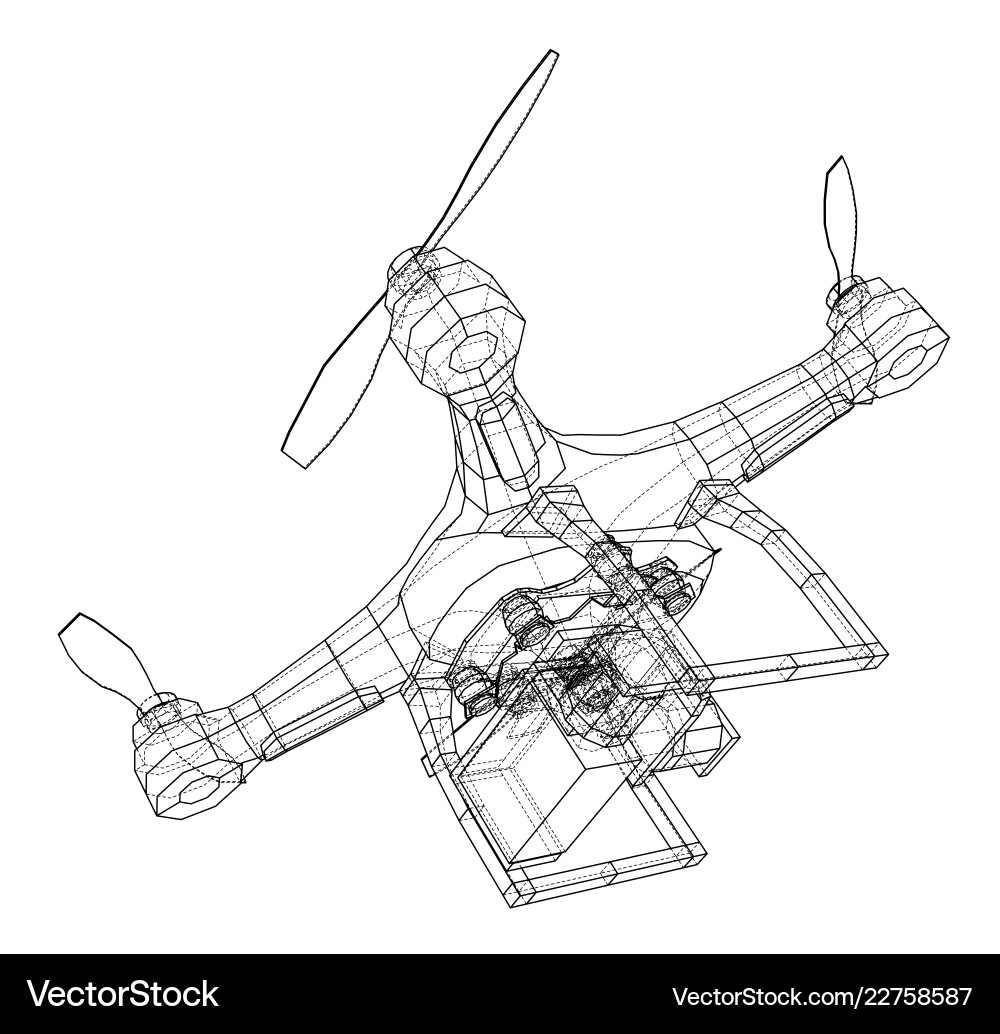 Drone concept rendering 3d Royalty Free Vector Image