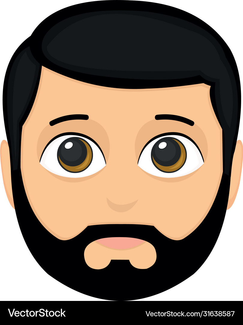 Face an adult with a beard Royalty Free Vector Image