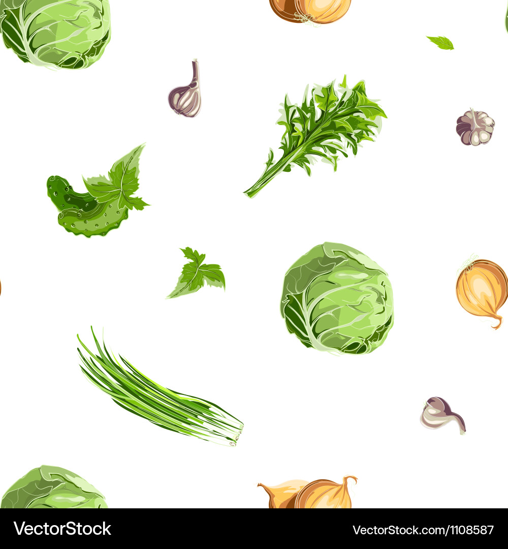 Fresh vegetables seamless pattern Royalty Free Vector Image