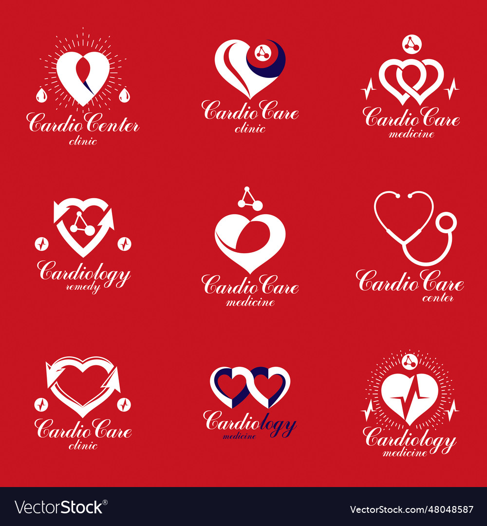 Heart shapes composed using pulsating ecg charts Vector Image Heart shapes composed using pulsating ecg charts Vector Image