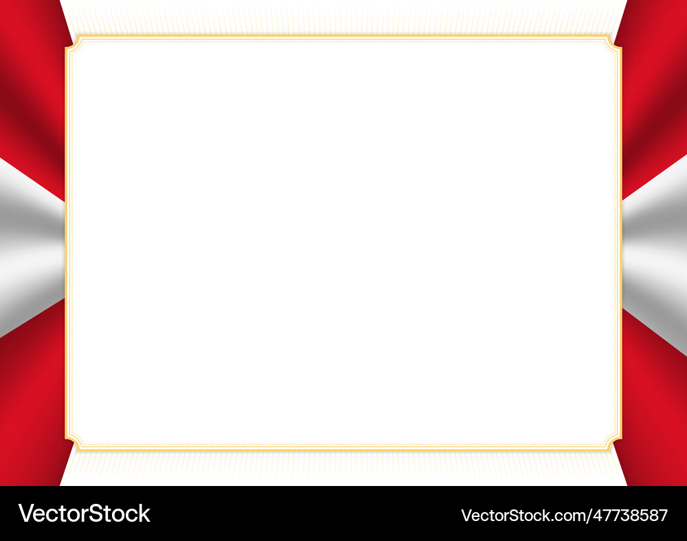 Horizontal frame and border with peru flag Vector Image