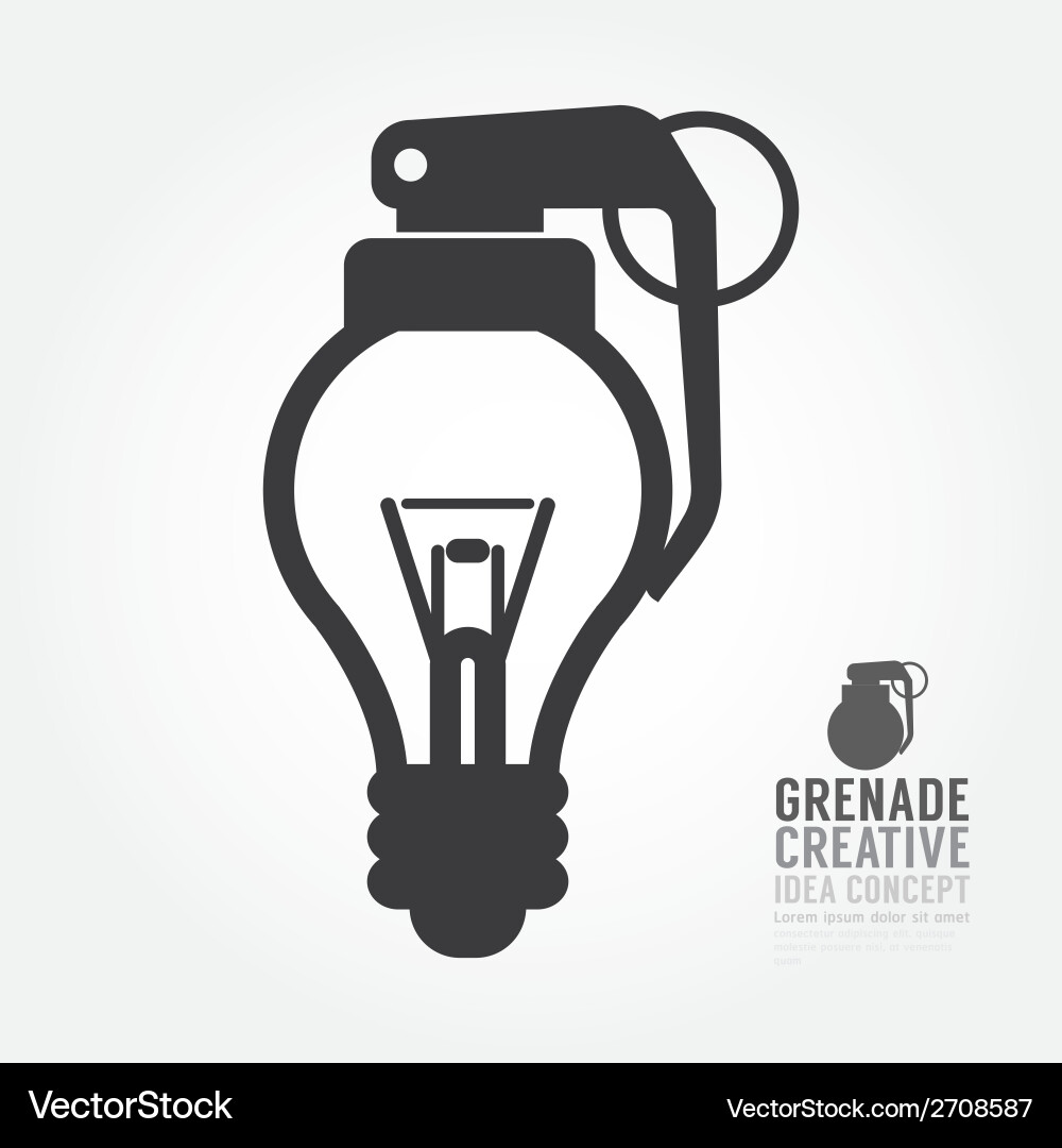 Light bulb distortion from grenade concept Vector Image