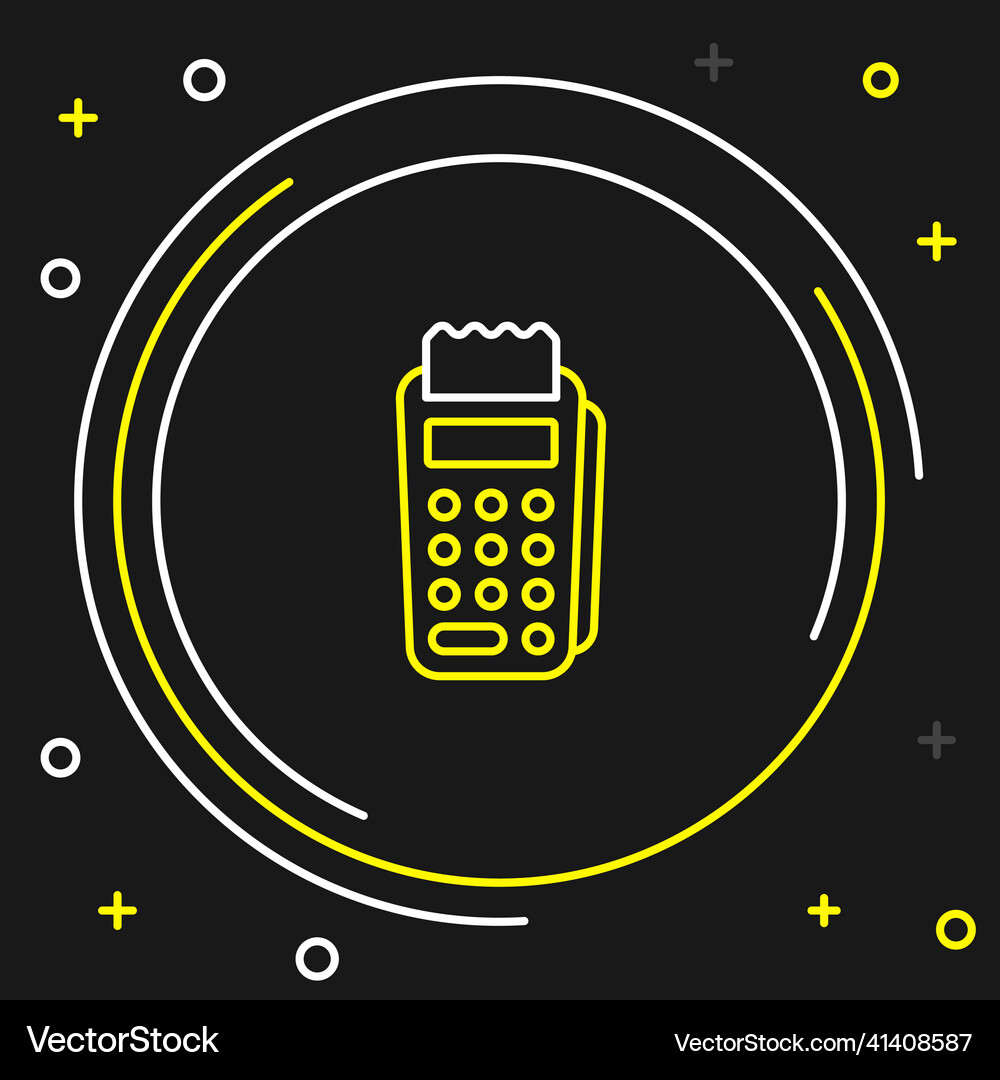 Line pos terminal with inserted credit card Vector Image