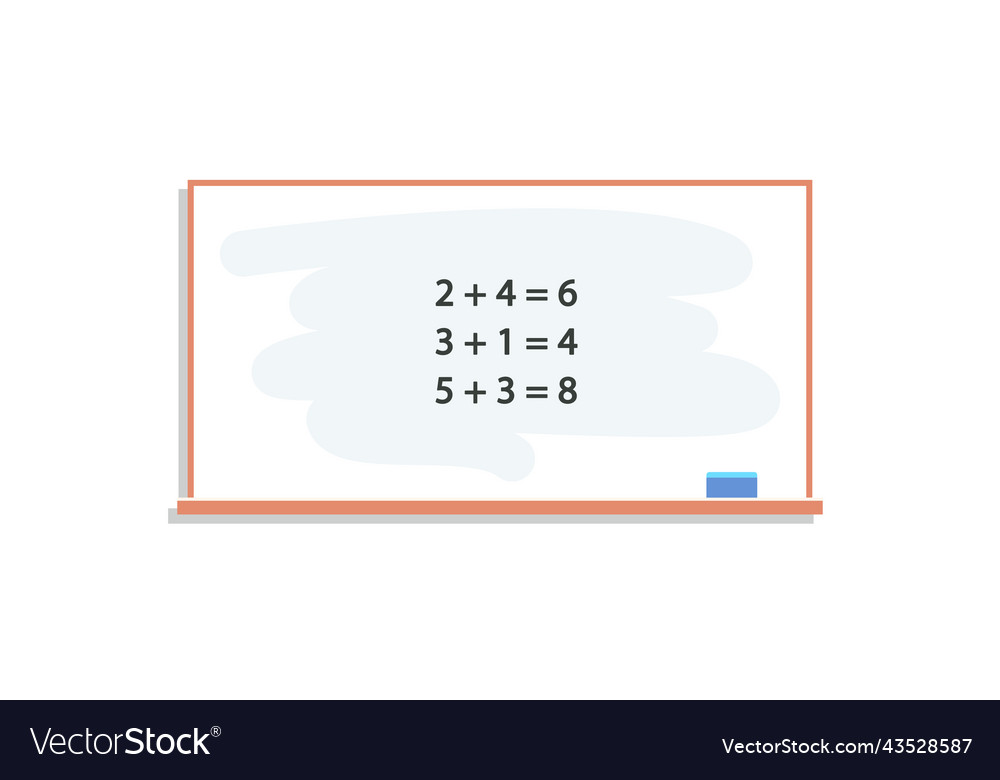 Numbers study and math exercises calculating Vector Image