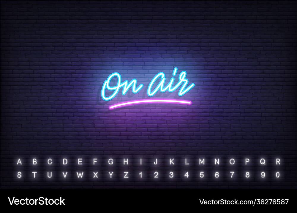 On air neon template glowing neon lettering Vector Image