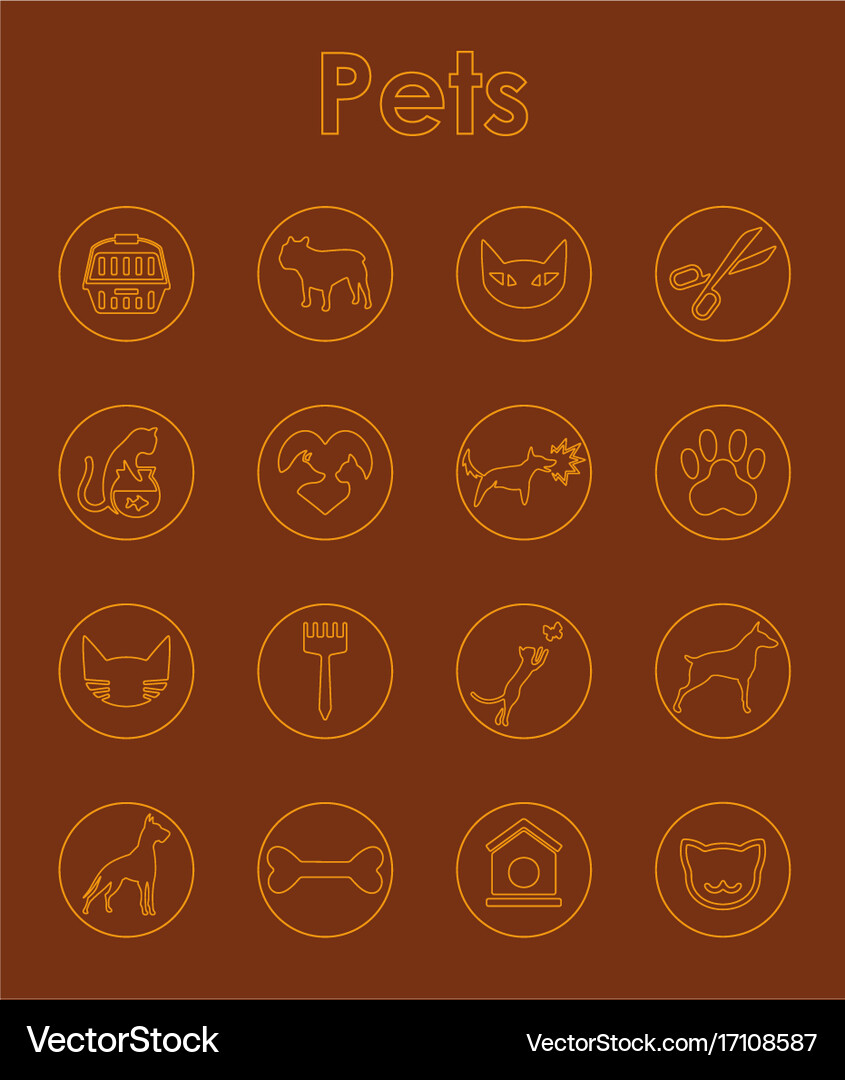 Set of pets simple icons Royalty Free Vector Image