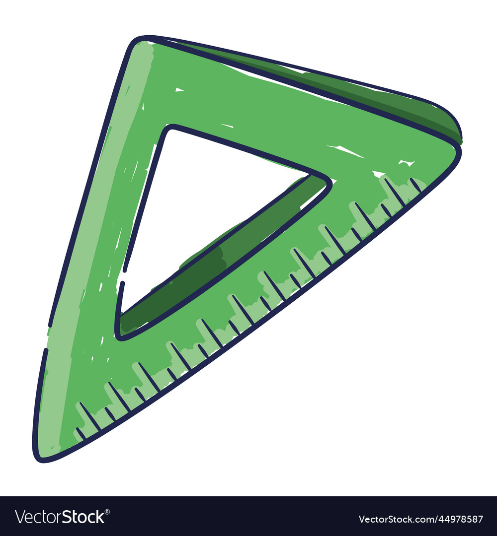 Triangle ruler school Royalty Free Vector Image