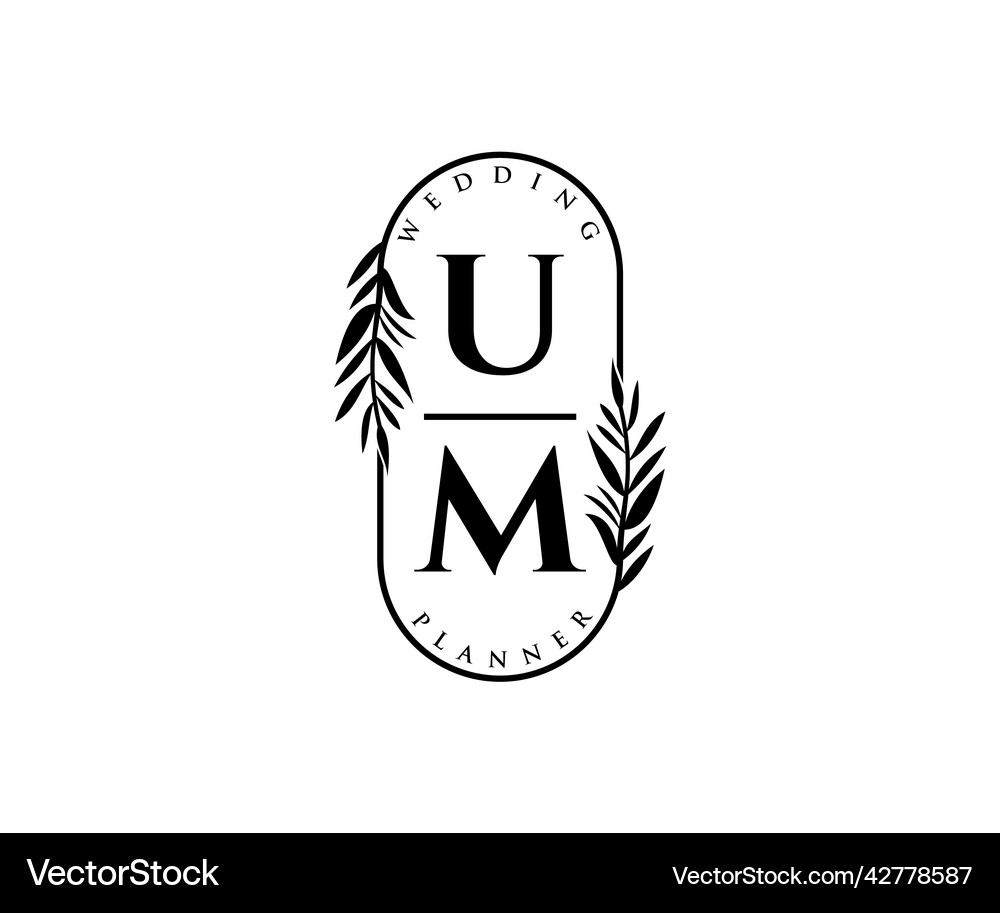 Um initials letter wedding monogram logos Vector Image
